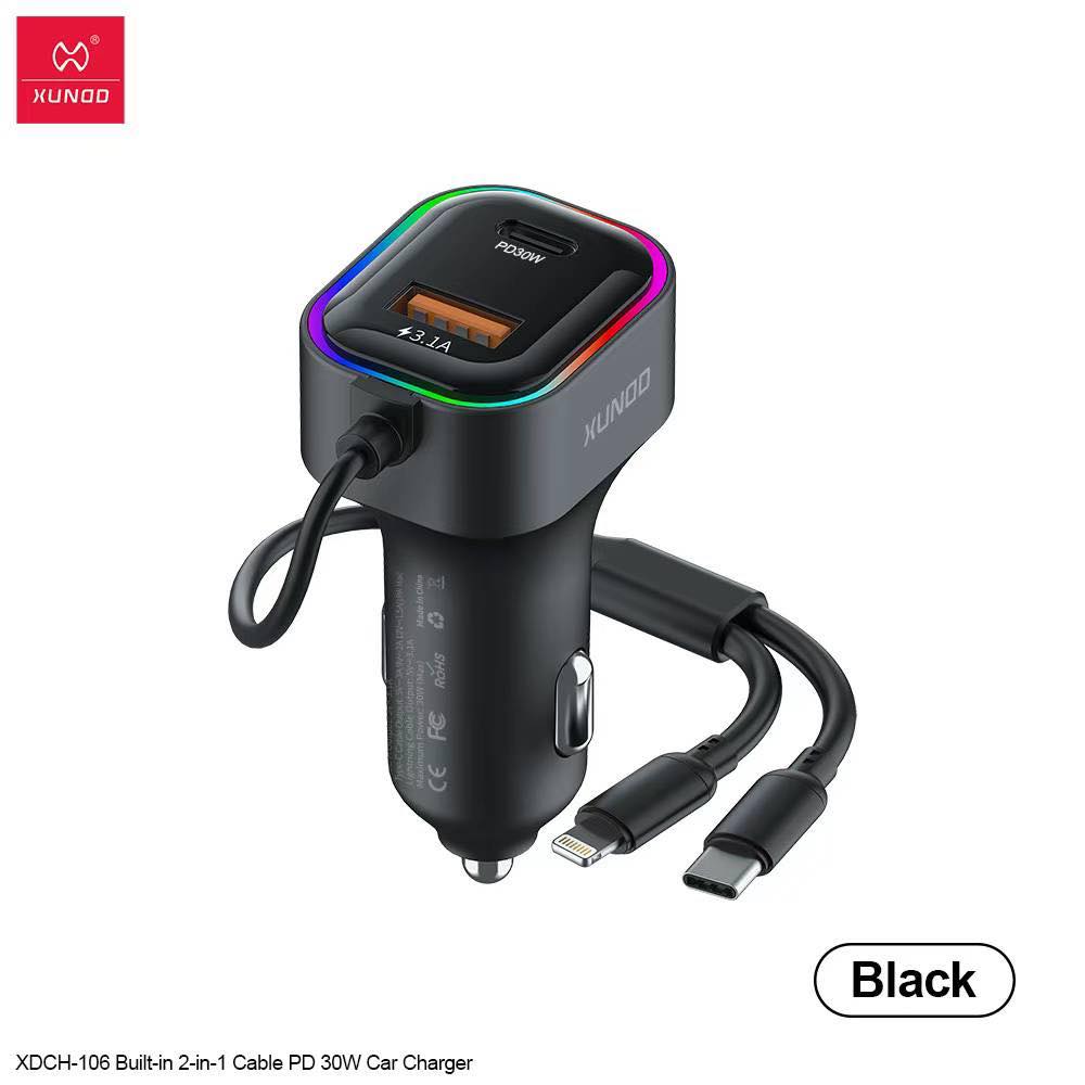 XUNDD XDCH-106 2-in-1 Cable PD 30W Car Charger – techbuzzol